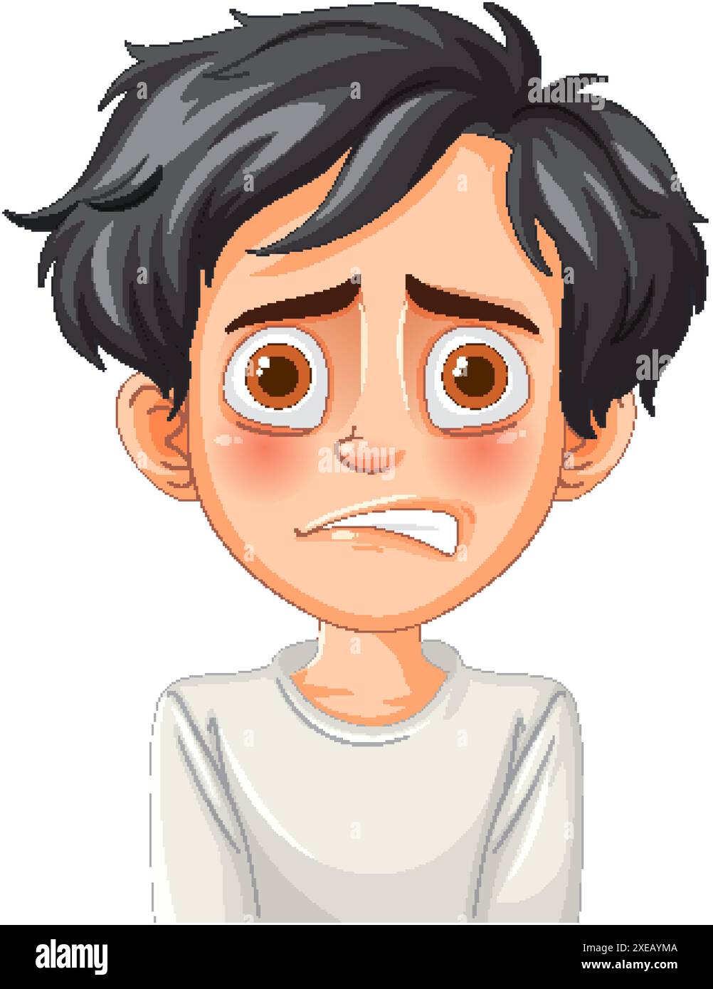 Illustration of a boy looking anxious and concerned Stock Vector Image ...