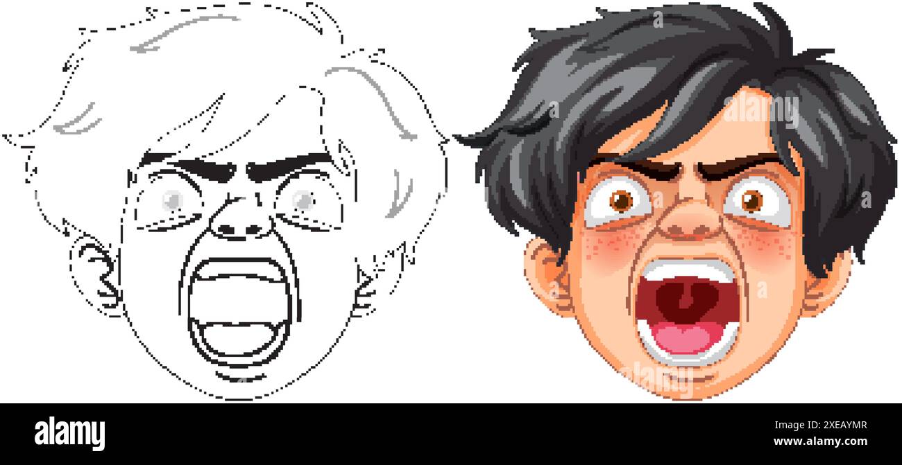 A person showing an angry facial expression Stock Vector Image & Art ...