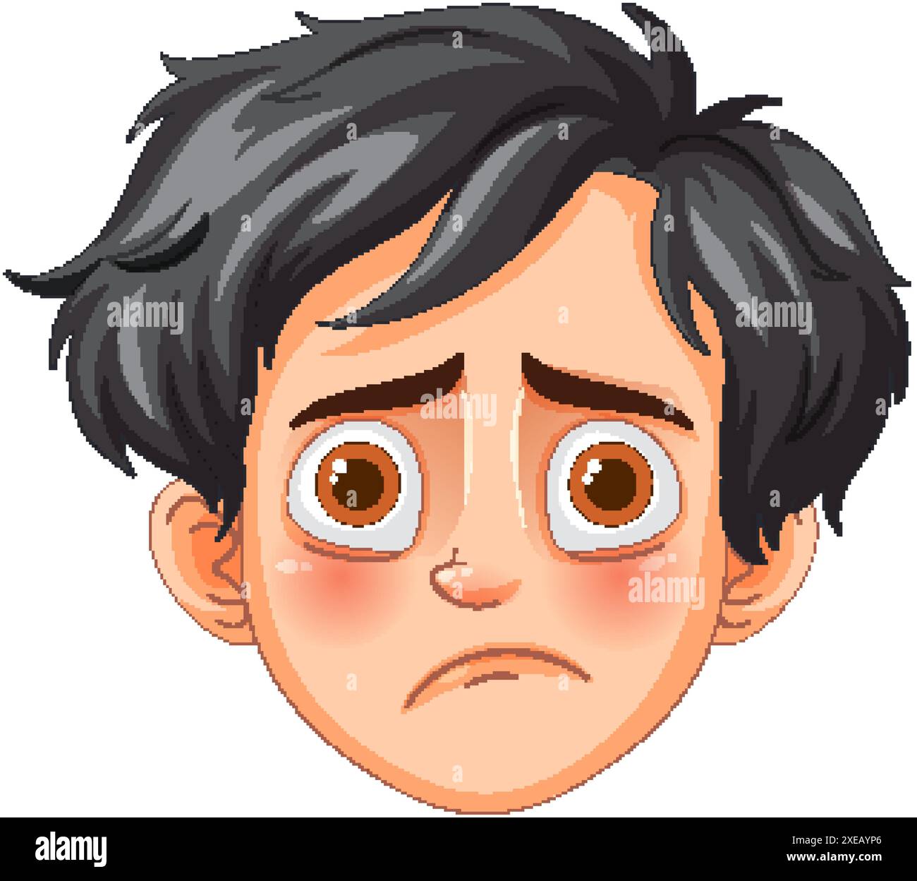 Illustration of a boy with a sad expression Stock Vector Image & Art ...