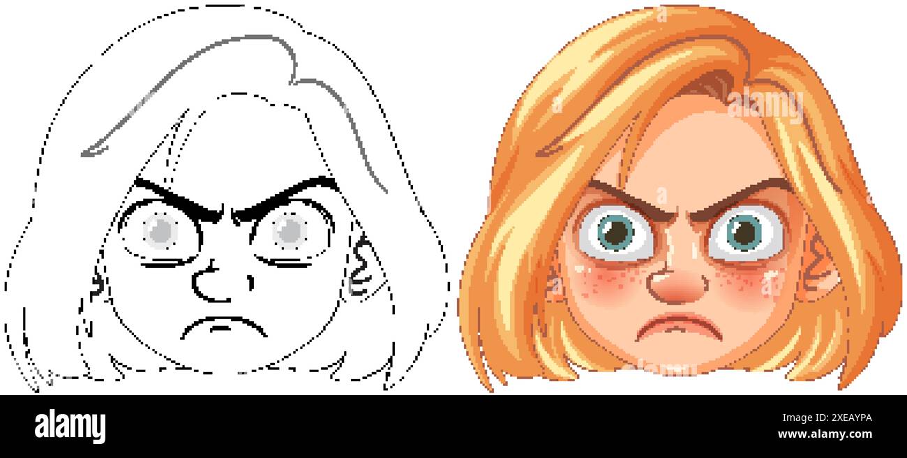 Illustration of a person with an angry face Stock Vector Image & Art ...