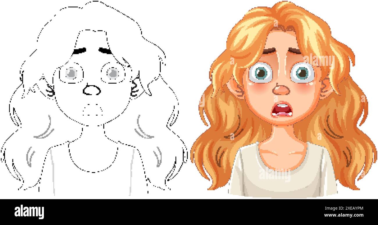 Illustration of a girl with a shocked expression Stock Vector Image ...