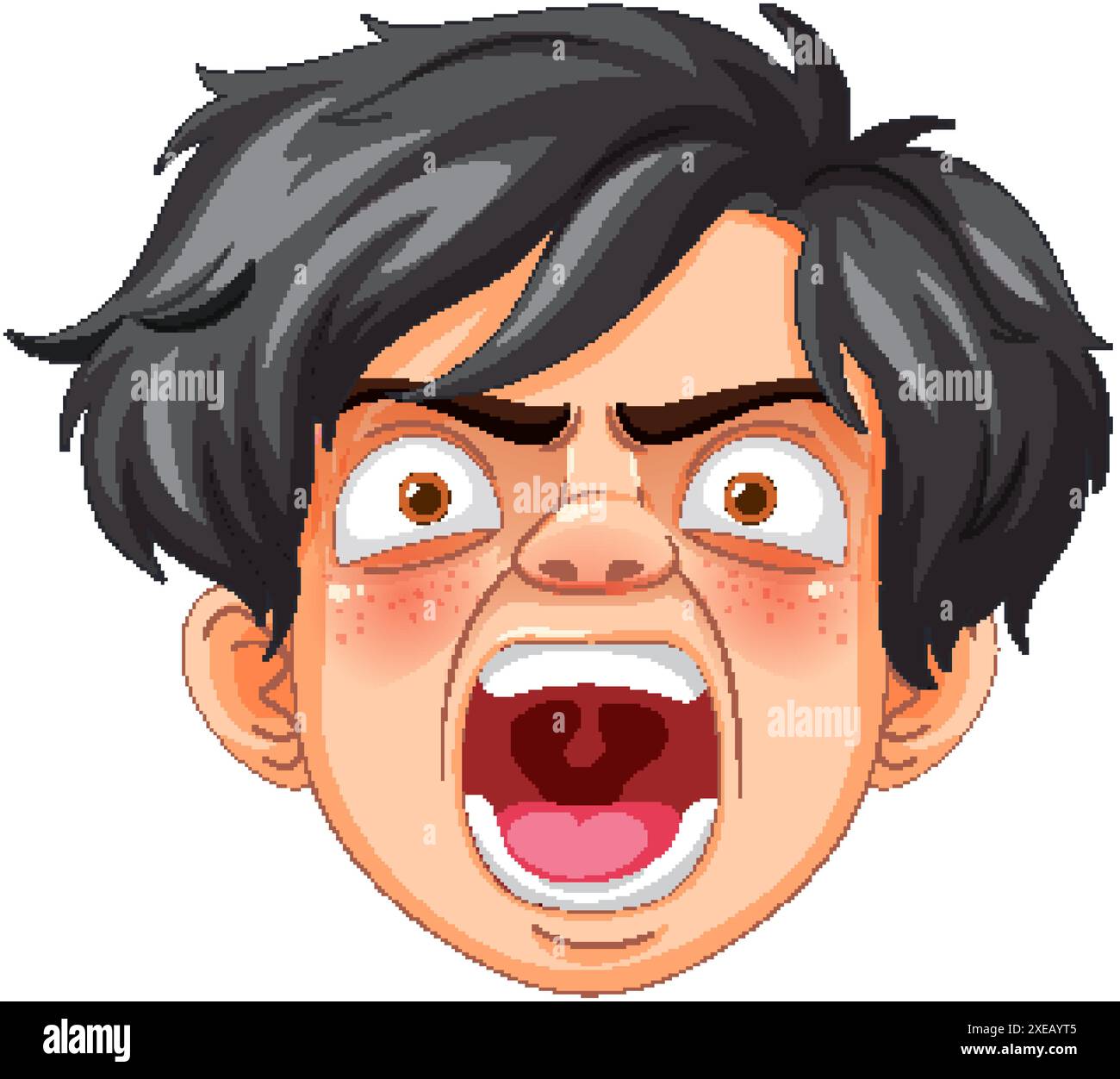 Illustration of a shouting, angry face Stock Vector Image & Art - Alamy