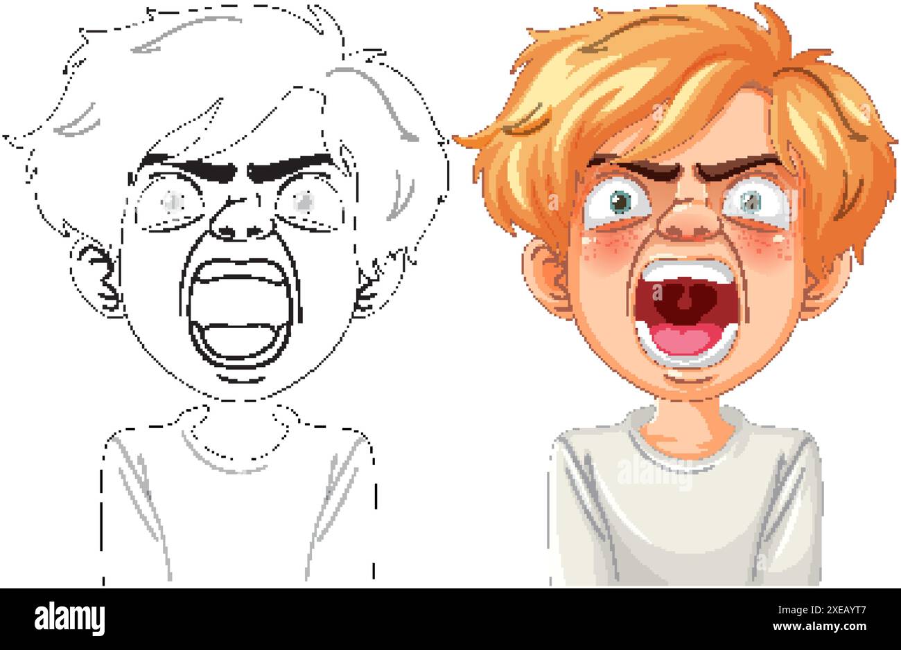 Vector of a boy with an angry face Stock Vector Image & Art - Alamy