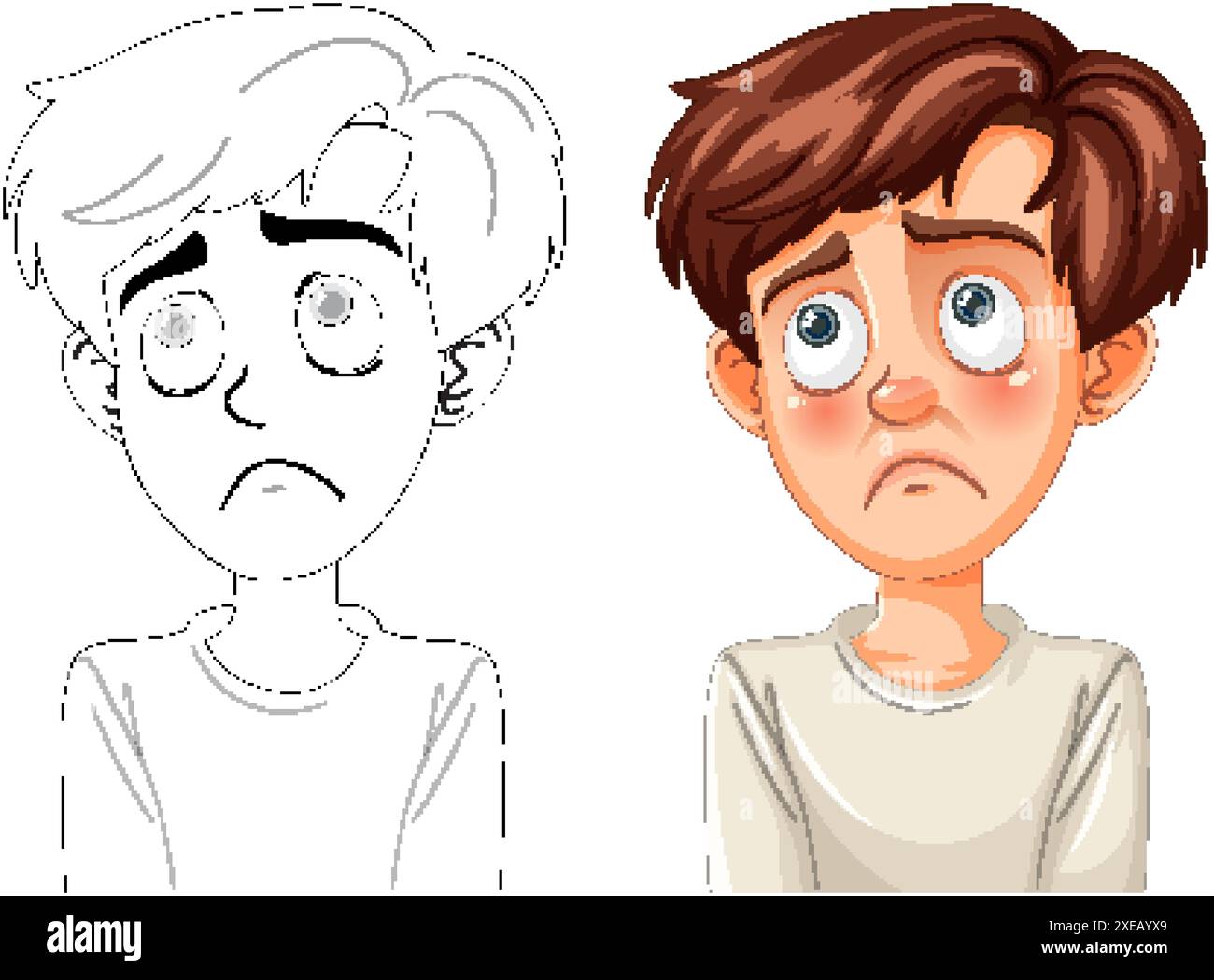 Child worried black Stock Vector Images - Alamy