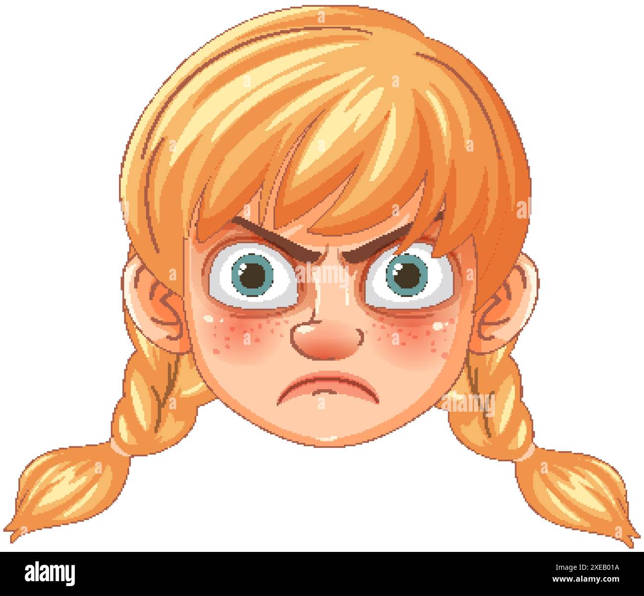 Portrait girl with freckles Stock Vector Images - Alamy