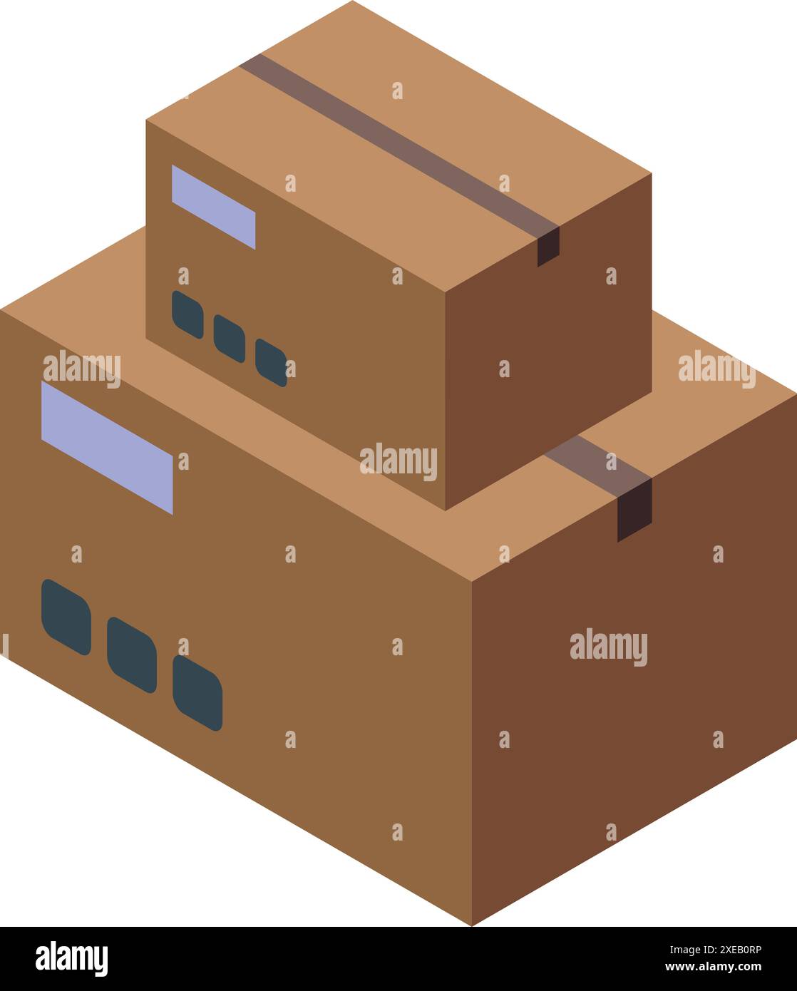 Three cardboard boxes taped shut and ready for shipping Stock Vector ...