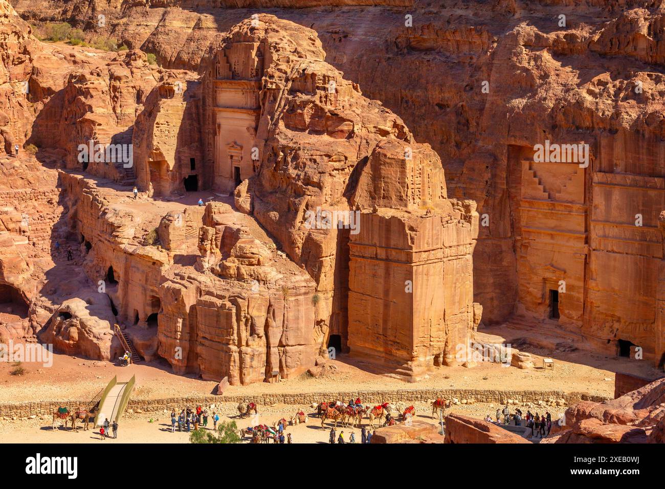 Royal tombs and main street of Petra, Jordan Stock Photo - Alamy