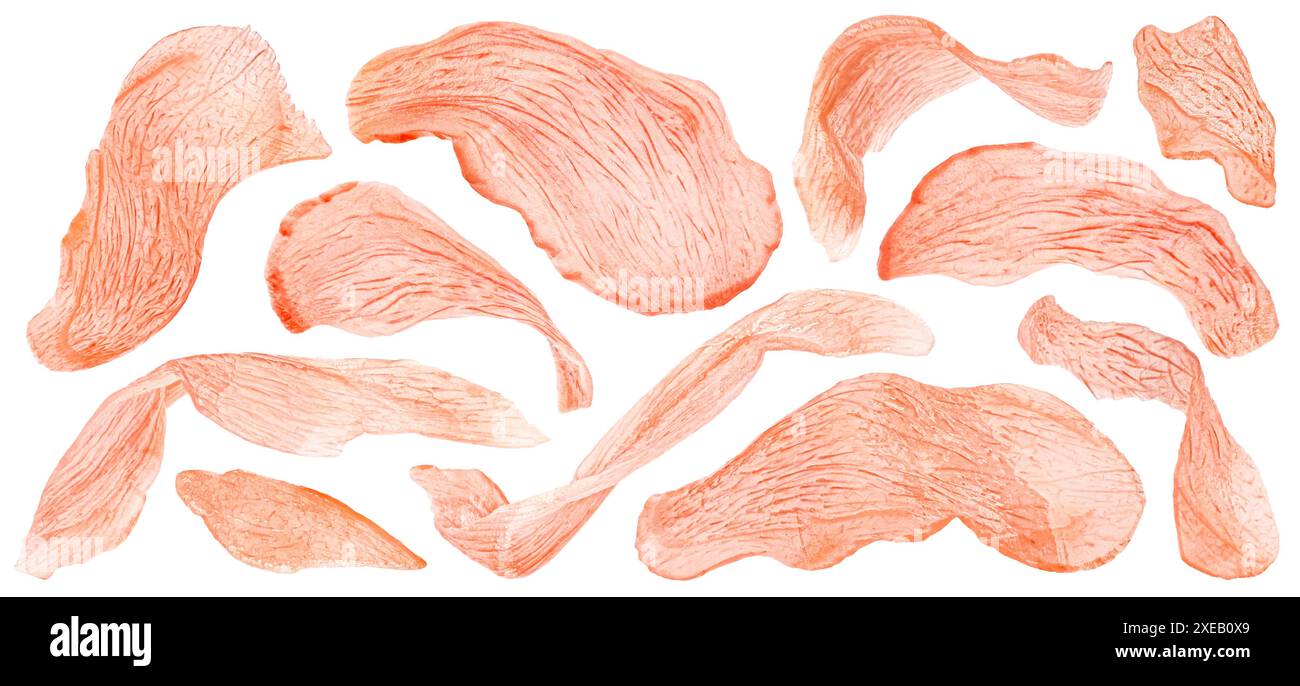 Red pickled ginger slices isolated on white background Stock Photo - Alamy