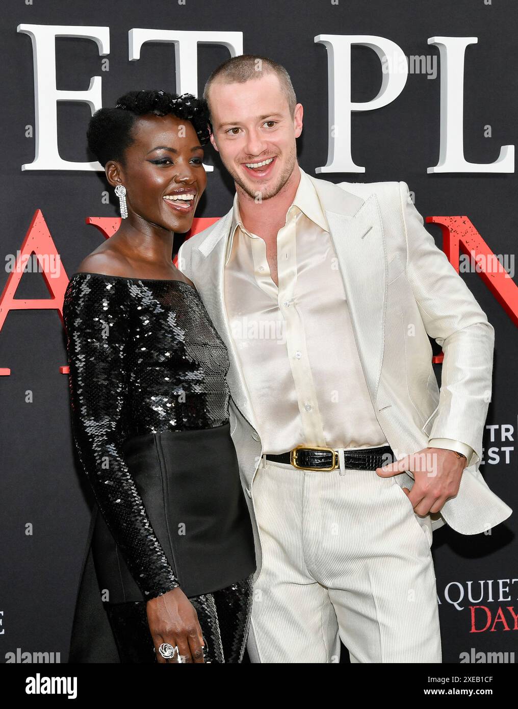 Lupita Nyong'o, left, and Joseph Quinn attend the Paramount Pictures ...