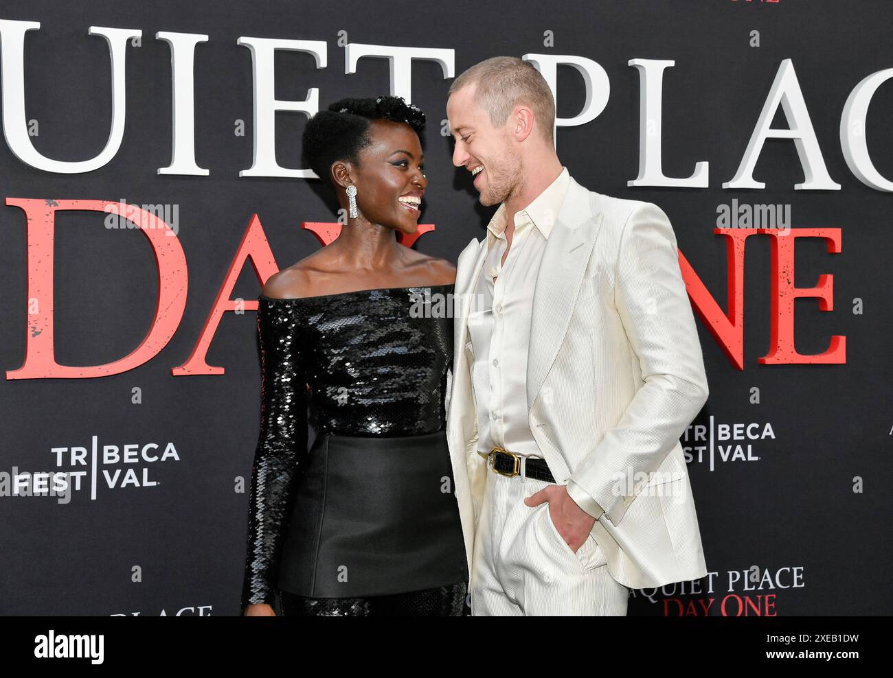 Lupita Nyong'o, left, and Joseph Quinn attend the Paramount Pictures ...