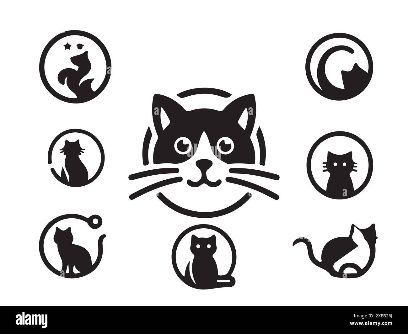 Cat logo illustrator hi-res stock photography and images - Alamy