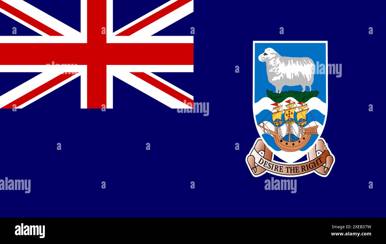 Flag of Falkland islands. Falkland islands. state symbol. National ...