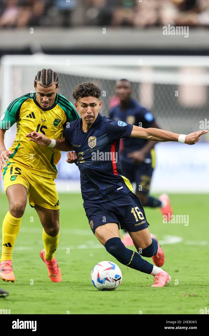 June 26, 2024: Ecuador midfielder Jeremy Sarmiento (16) and Jamaica ...