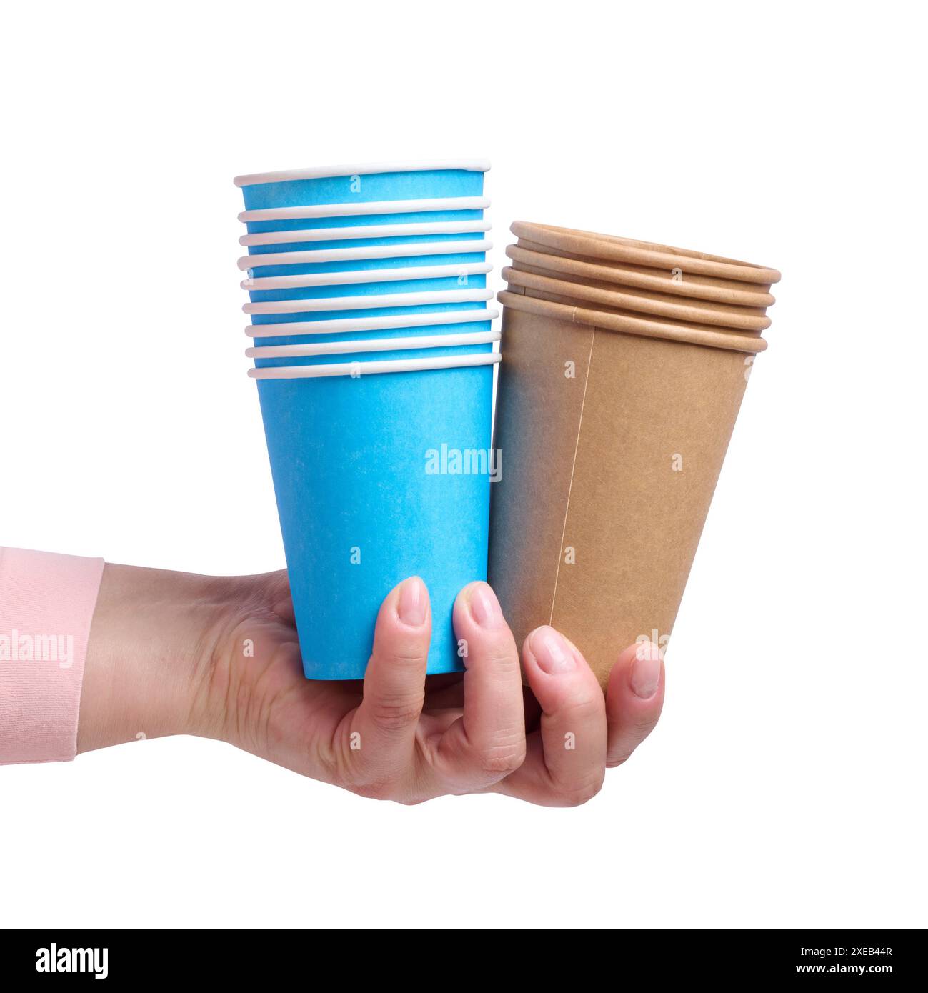 Hand disposable cups coffee Cut Out Stock Images & Pictures - Alamy