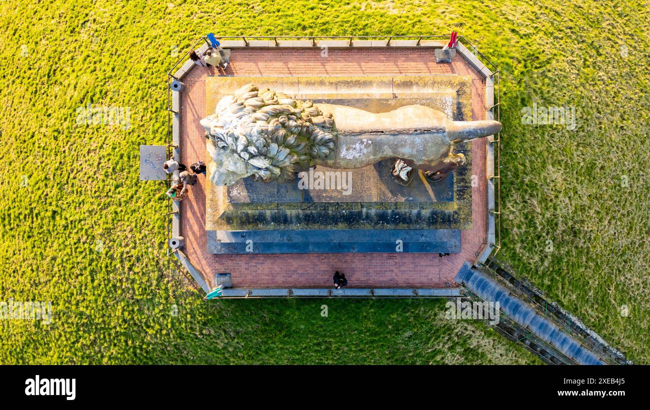 Waterloo, Brussels, Belgium, February 25th, 2024, Aerial View of Lion ...