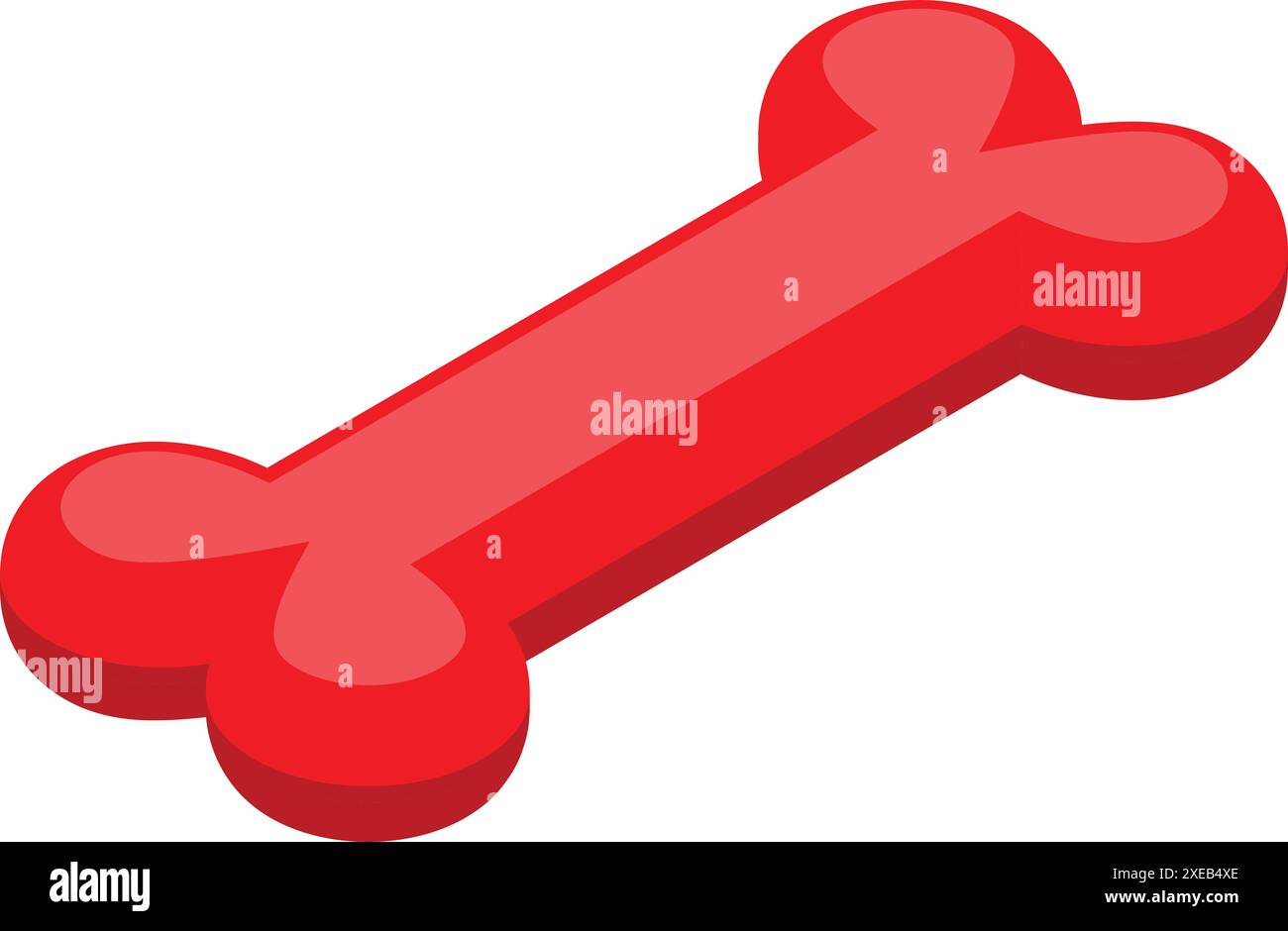 Red dog bone lying on white background, simple 3d illustration for pet ...