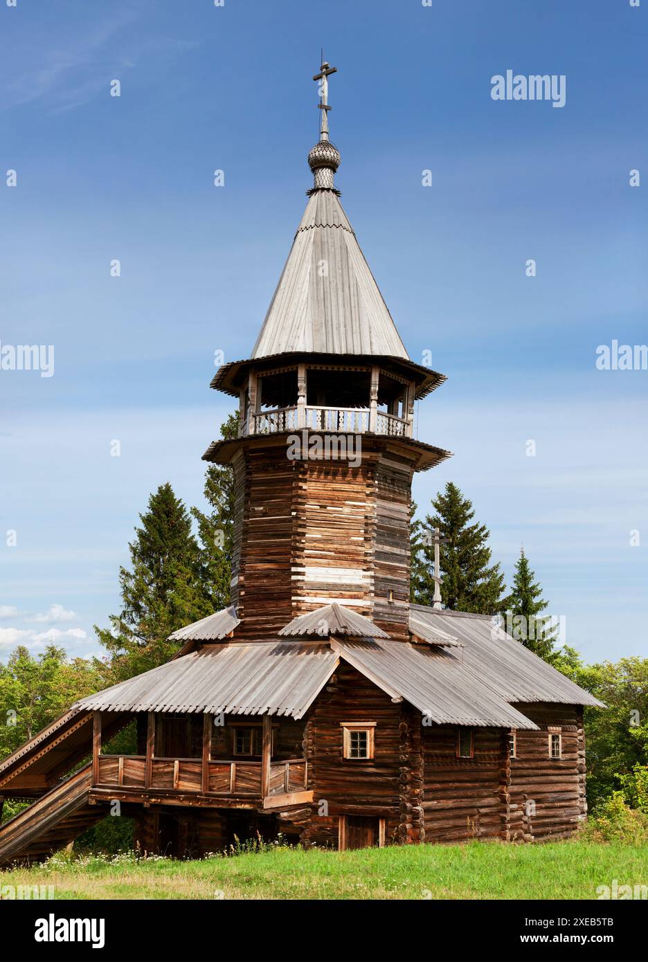 Wooden church on island Kizhi, Russia Stock Photo - Alamy