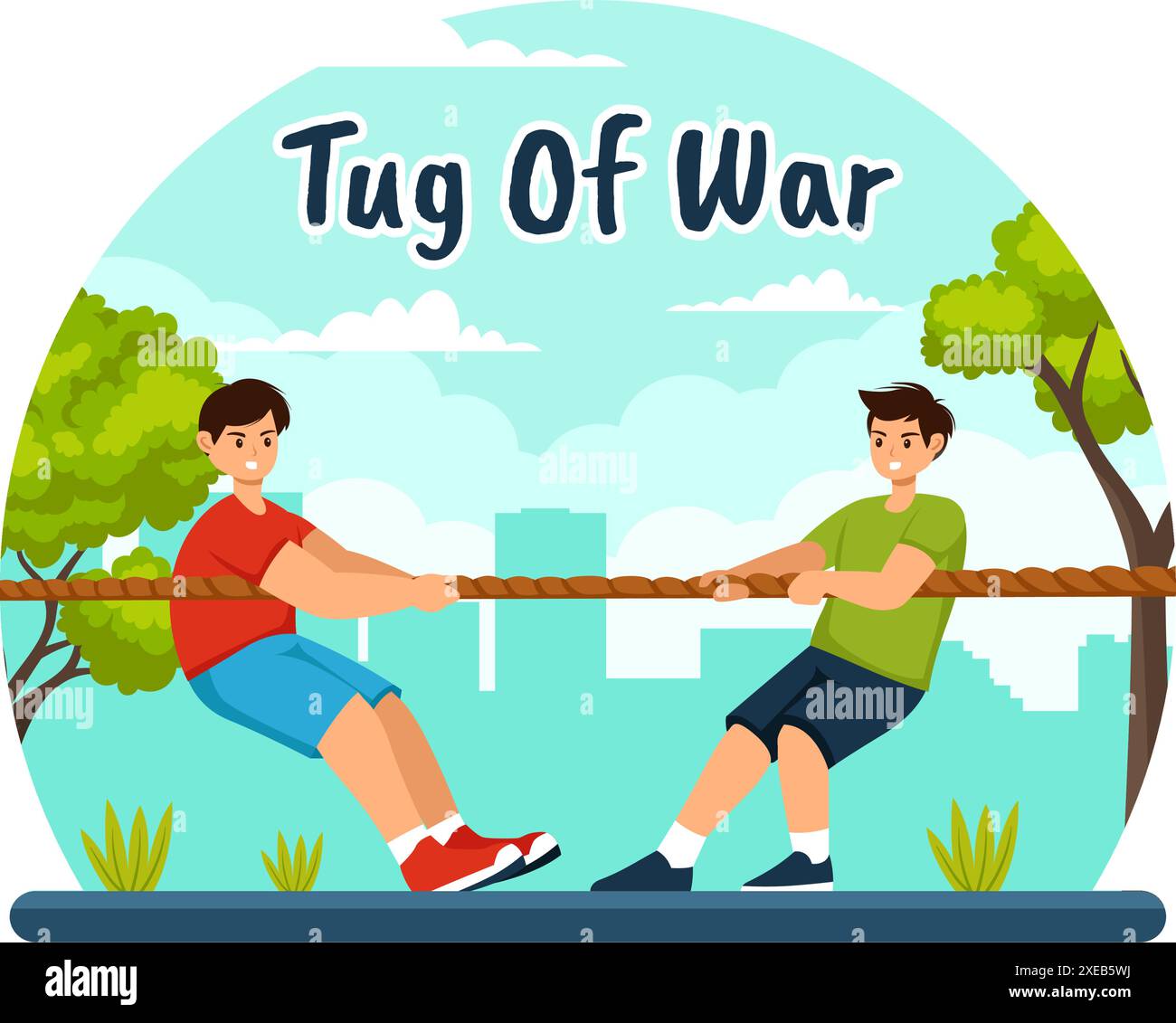 Tug at a rope Stock Vector Images - Alamy