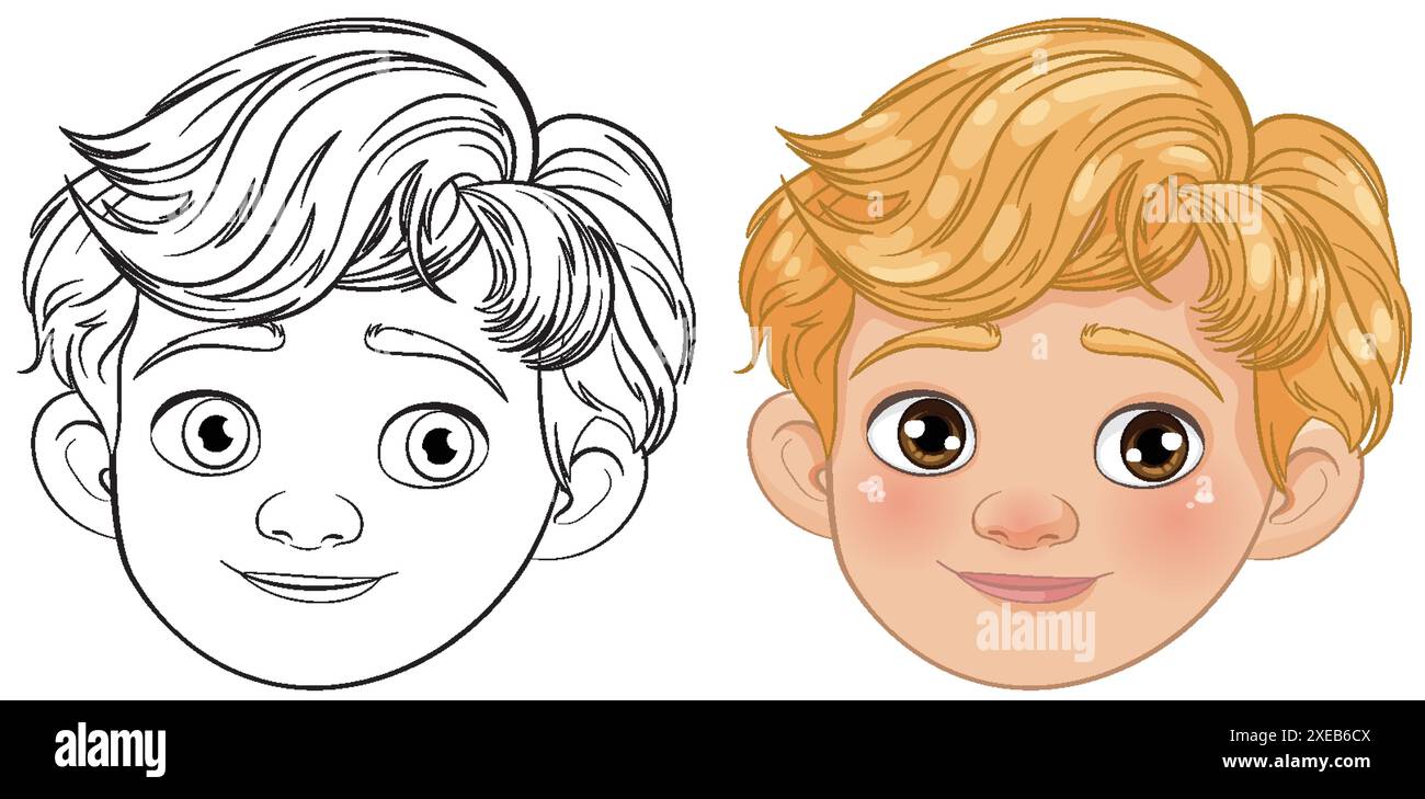 Vector illustration of a smiling boy's face Stock Vector Image & Art ...