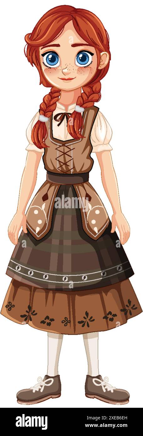 Illustration of a girl in traditional attire Stock Vector Image & Art ...