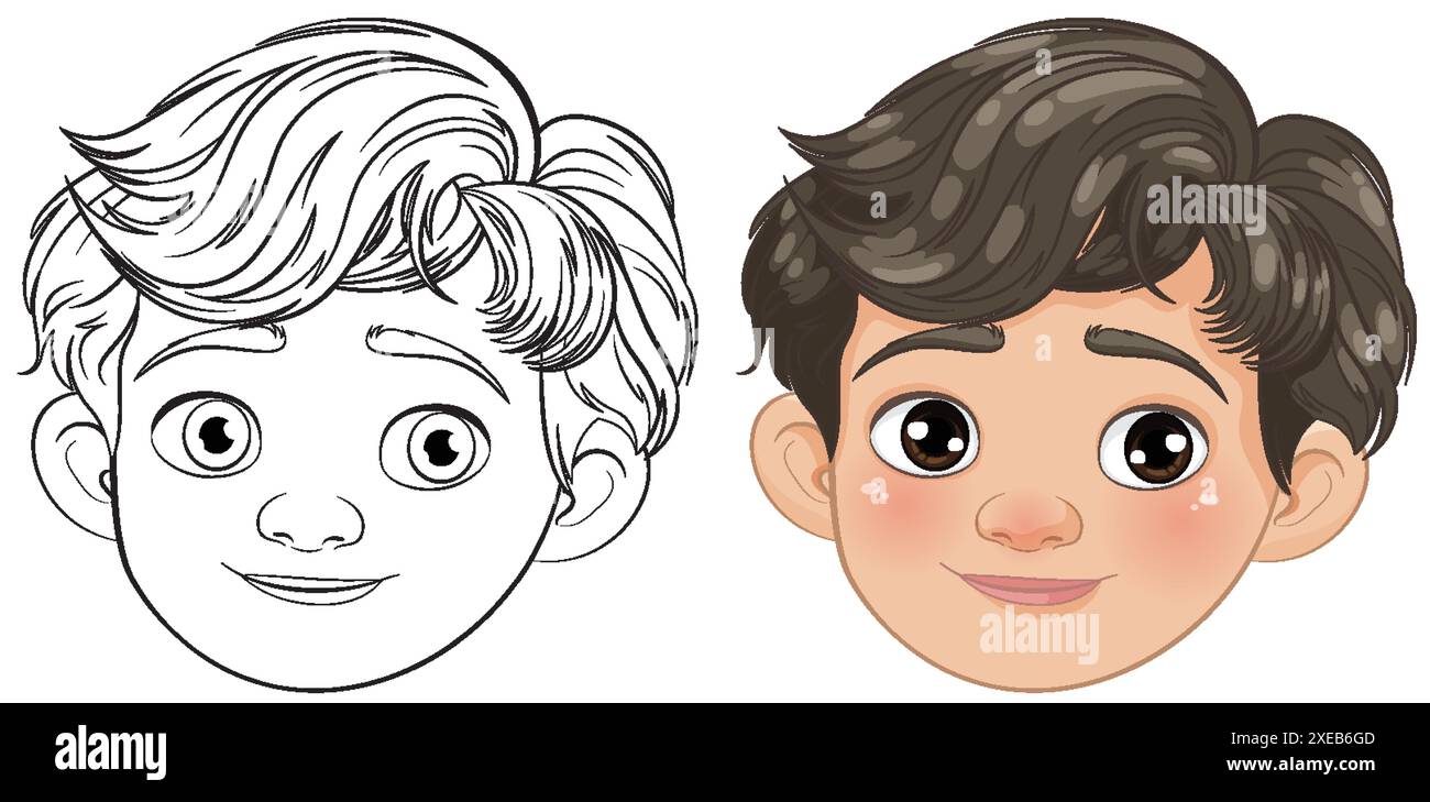 Vector illustration of a boy's face Stock Vector Image & Art - Alamy