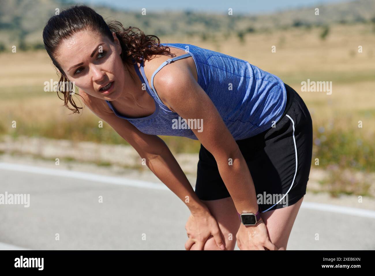 Close-Up Portrait of Determined Athlete Resting After Intense Workout ...