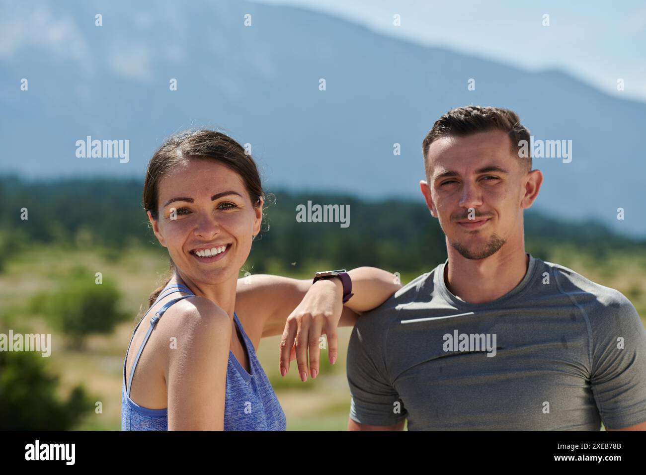 After-Run Relaxation: Romantic Couple Rests Following Intense Training ...