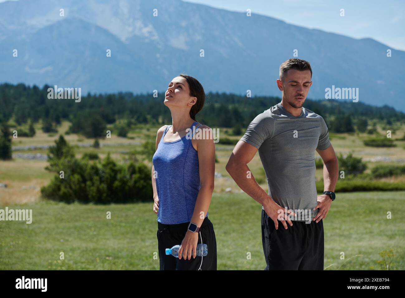 After-Run Relaxation: Romantic Couple Rests Following Intense Training ...