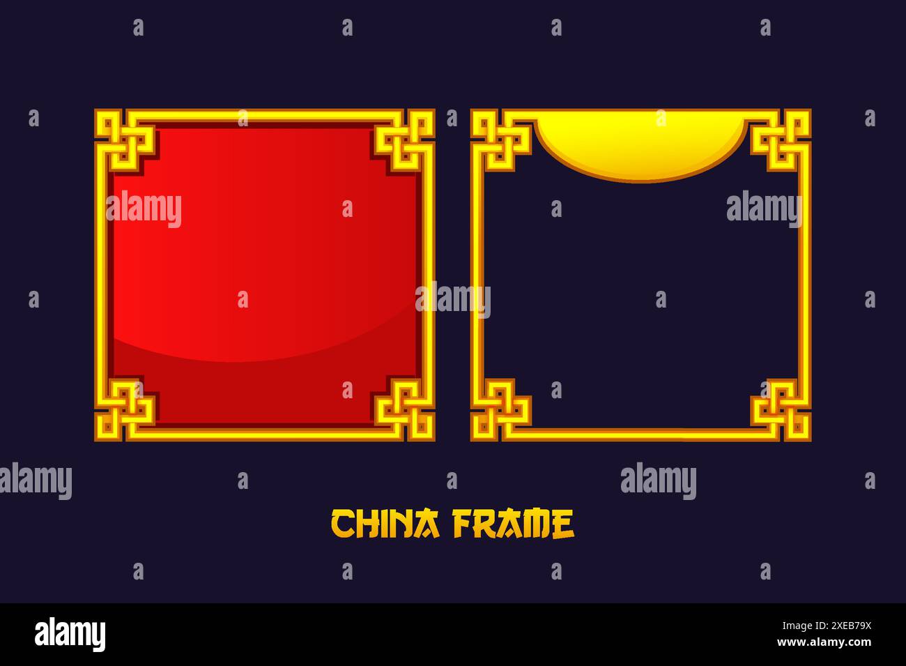 Golden Chinese frames. Frame decoration square Stock Vector Image & Art ...