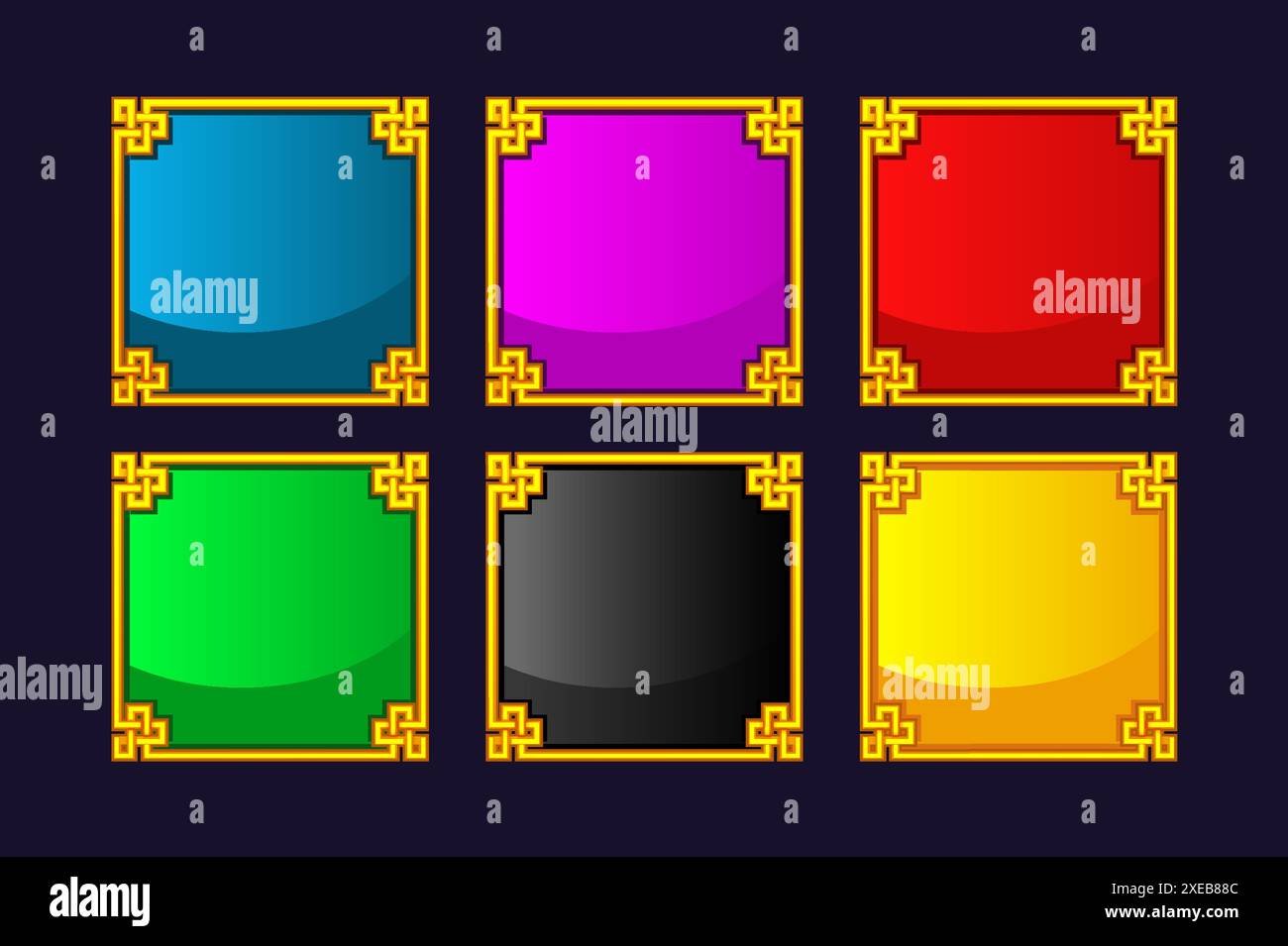 Japanese retro frames set design japanese oriental hi-res stock ...