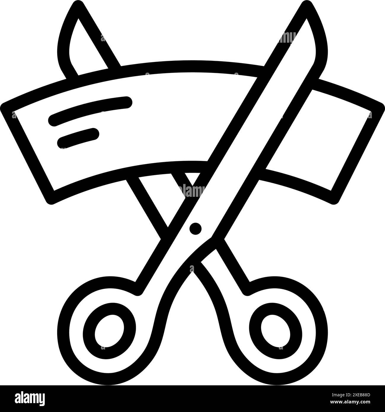 Ceremony ribbon cut icon hi-res stock photography and images - Alamy