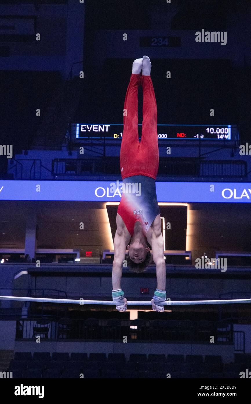 Minneapolis, Mn, USA. 25th June, 2024. JOSHUA KARNES practices on ...