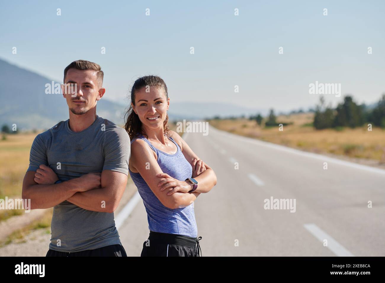 After-Run Relaxation: Romantic Couple Rests Following Intense Training ...