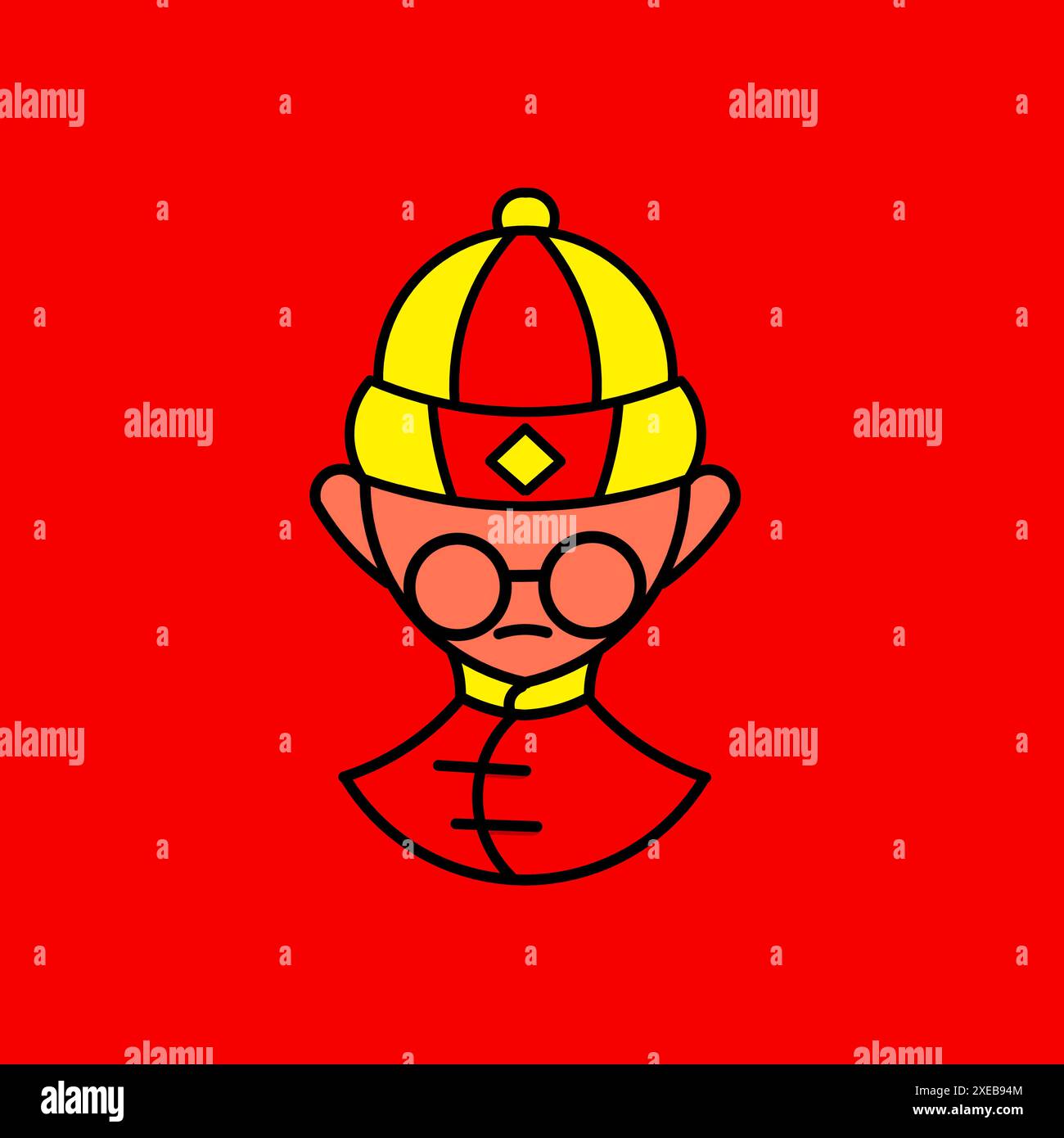 Traditional Chinese Man Vector Illustration - Celebrating Cultural ...