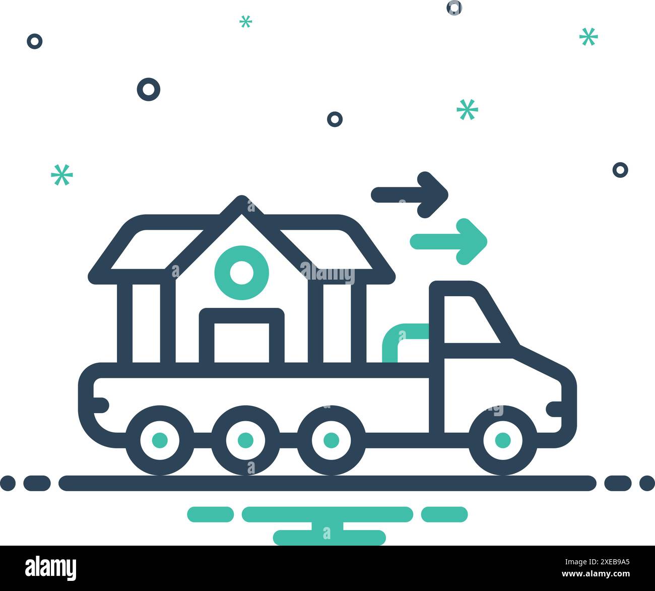 Truck moving house logo Cut Out Stock Images & Pictures - Alamy