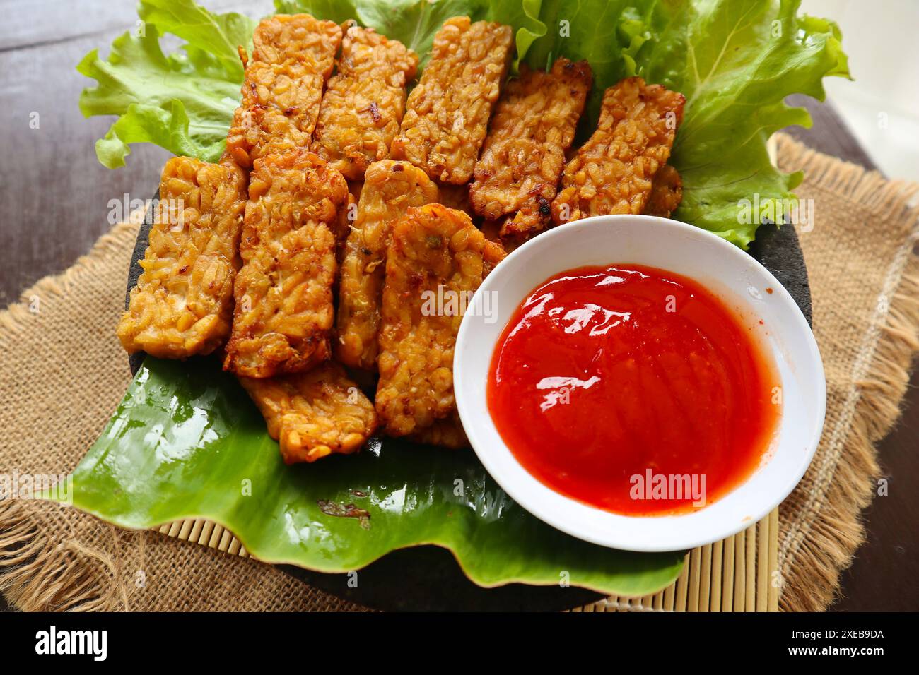 Tempeh, Tempe Goreng or Fried tempeh is Indonesia traditional food ...