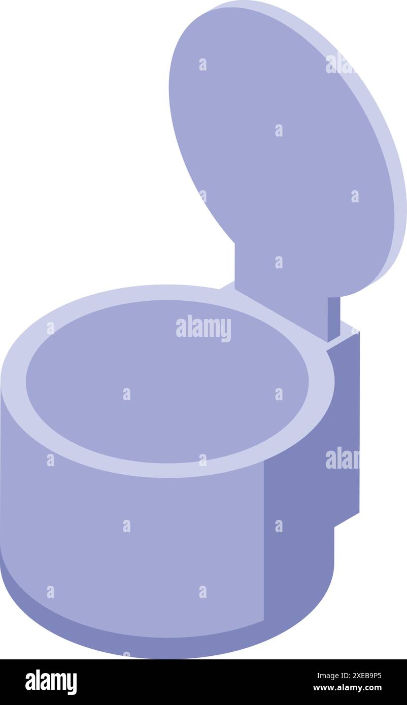 Empty round trash can with an open lid, ready for waste disposal Stock ...