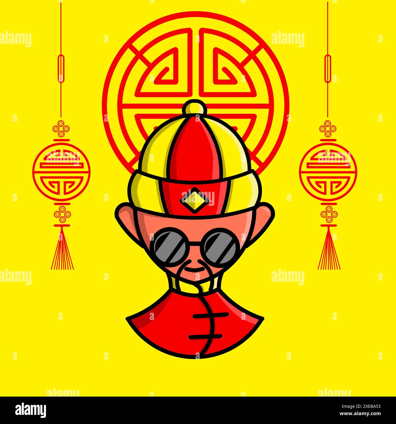 Traditional Chinese Man Vector Illustration - Celebrating Cultural ...
