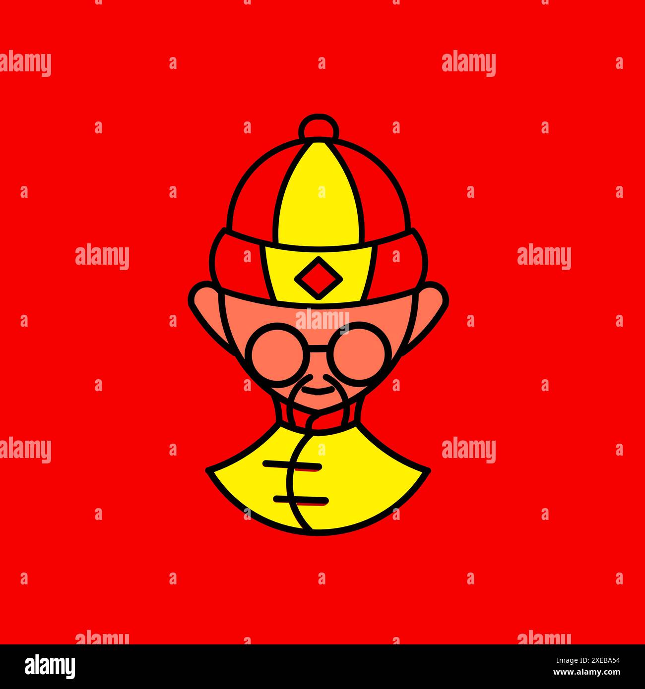Traditional Chinese Man Vector Illustration - Celebrating Cultural ...