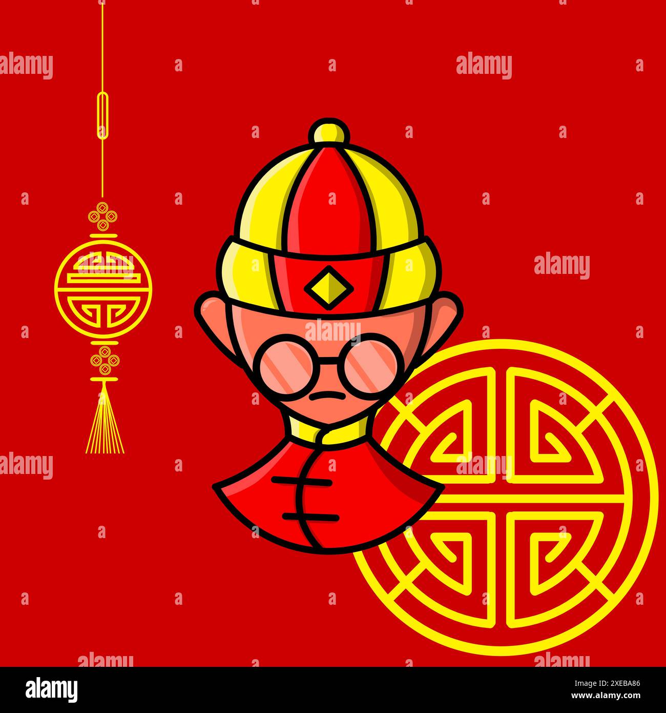 Traditional Chinese Man Vector Illustration - Celebrating Cultural ...
