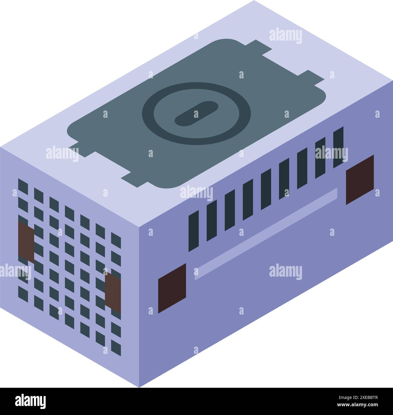 Modern power supply unit with cooling fan, ensuring stable energy for ...