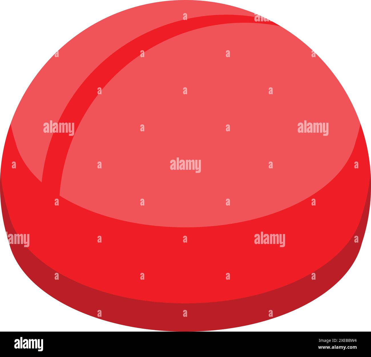 Single red pill is lying on a white background representing a medical ...