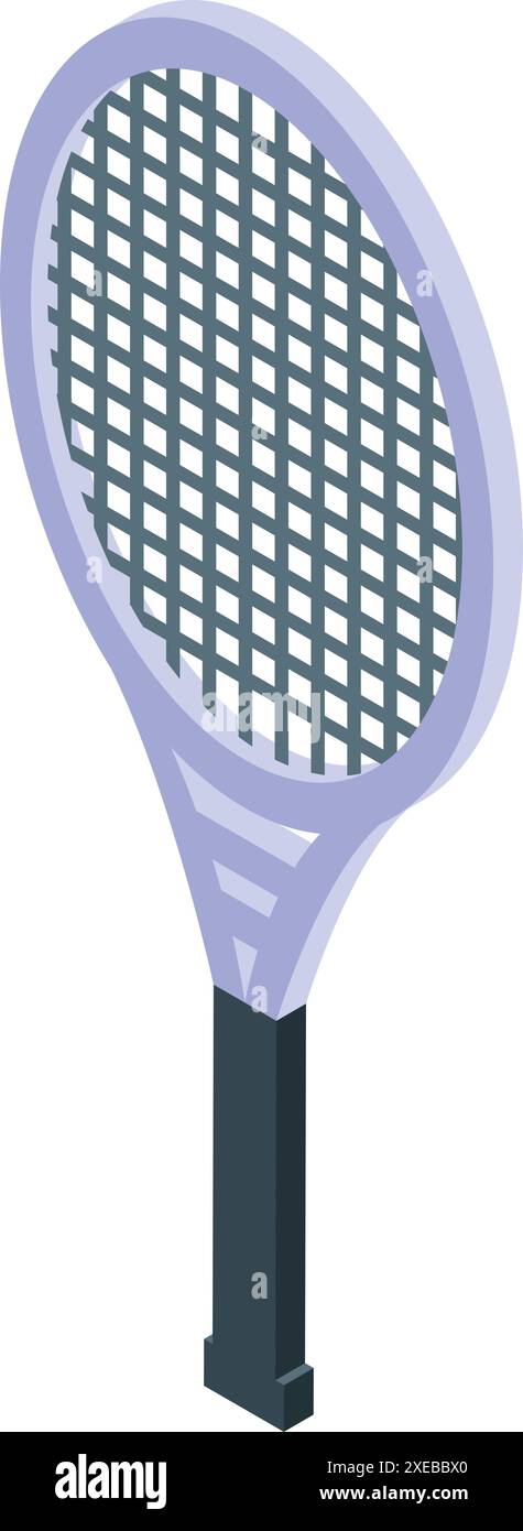 Tennis racket is standing upright on a white background Stock Vector ...