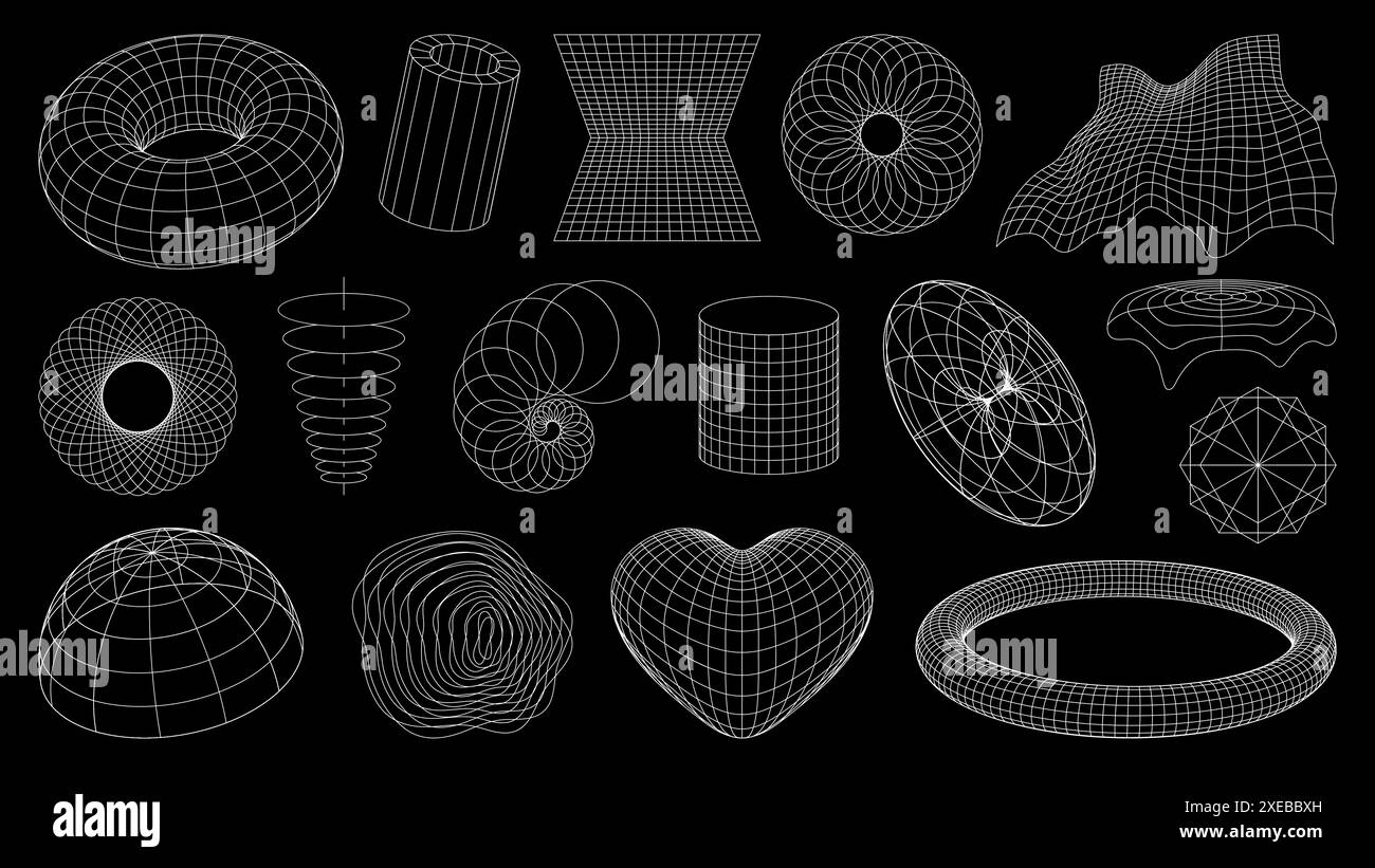 Abstract tunnel 3d model Black and White Stock Photos & Images - Alamy