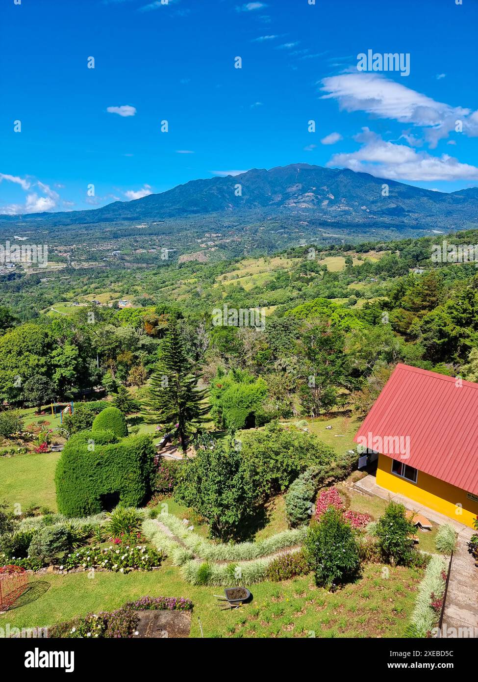 Panama, Boquete, view of the valley, the tropical garden and the ...