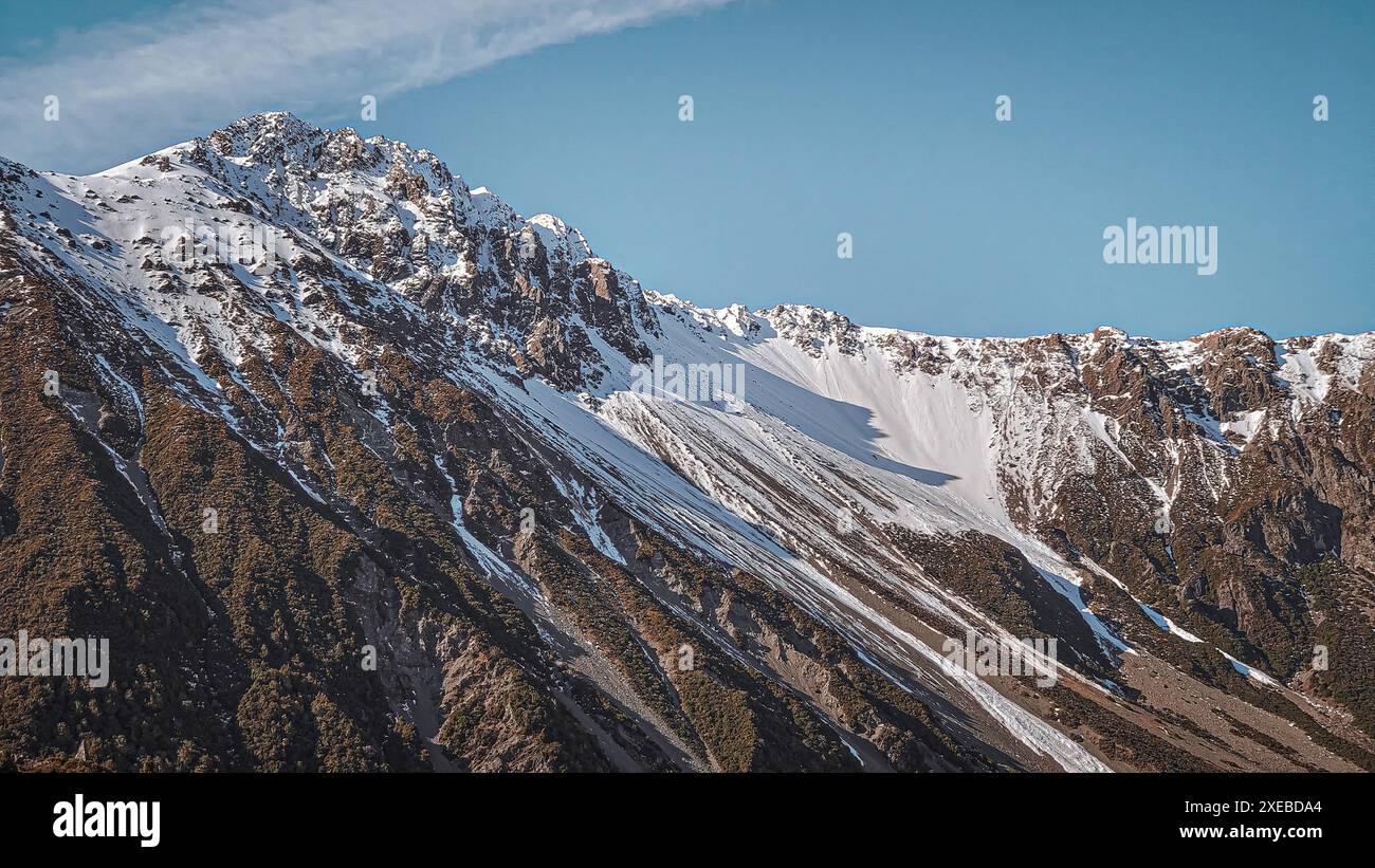 Glacier Head Across Mount Cook Range (Southern Alps), New Zealand Stock ...