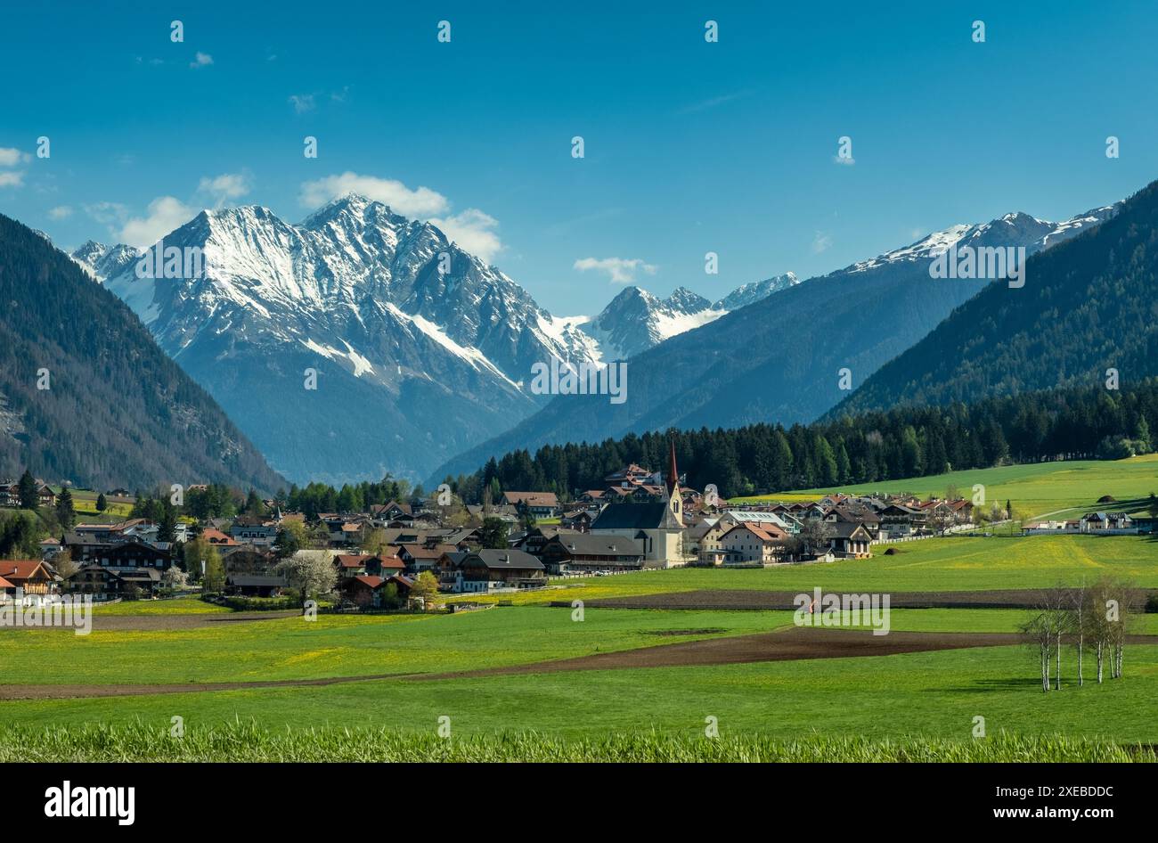 Town and valley in Austria and Alps mountains Stock Photo - Alamy