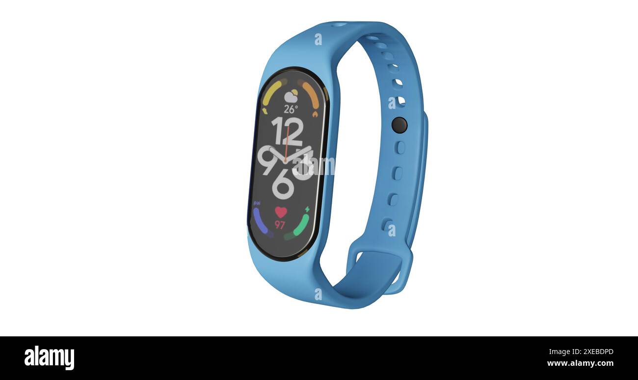 3d render of smart band, fitness watch, sport bracelet, or fitness ...