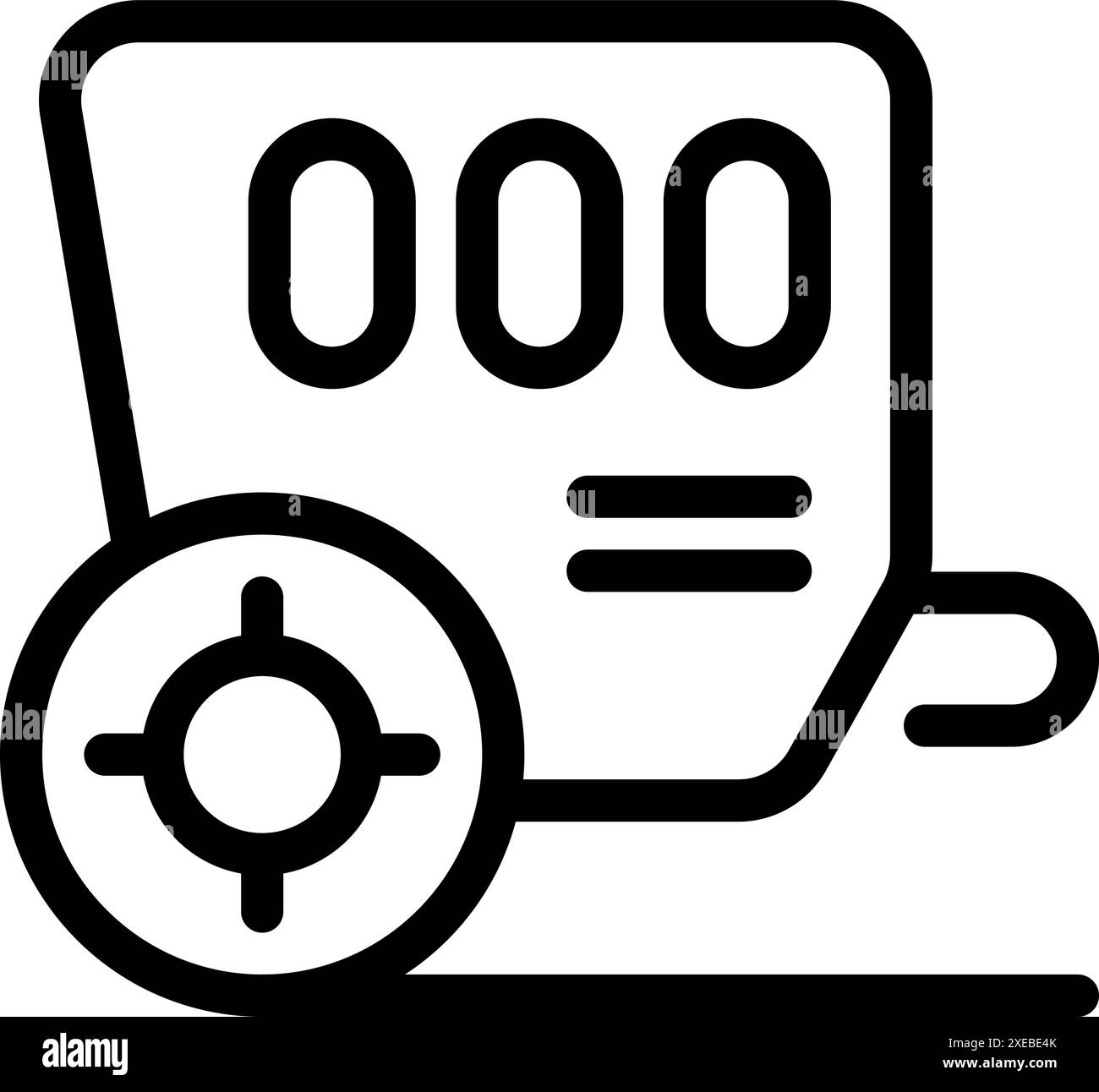 Simple line icon of a credit card being targeted, representing credit ...