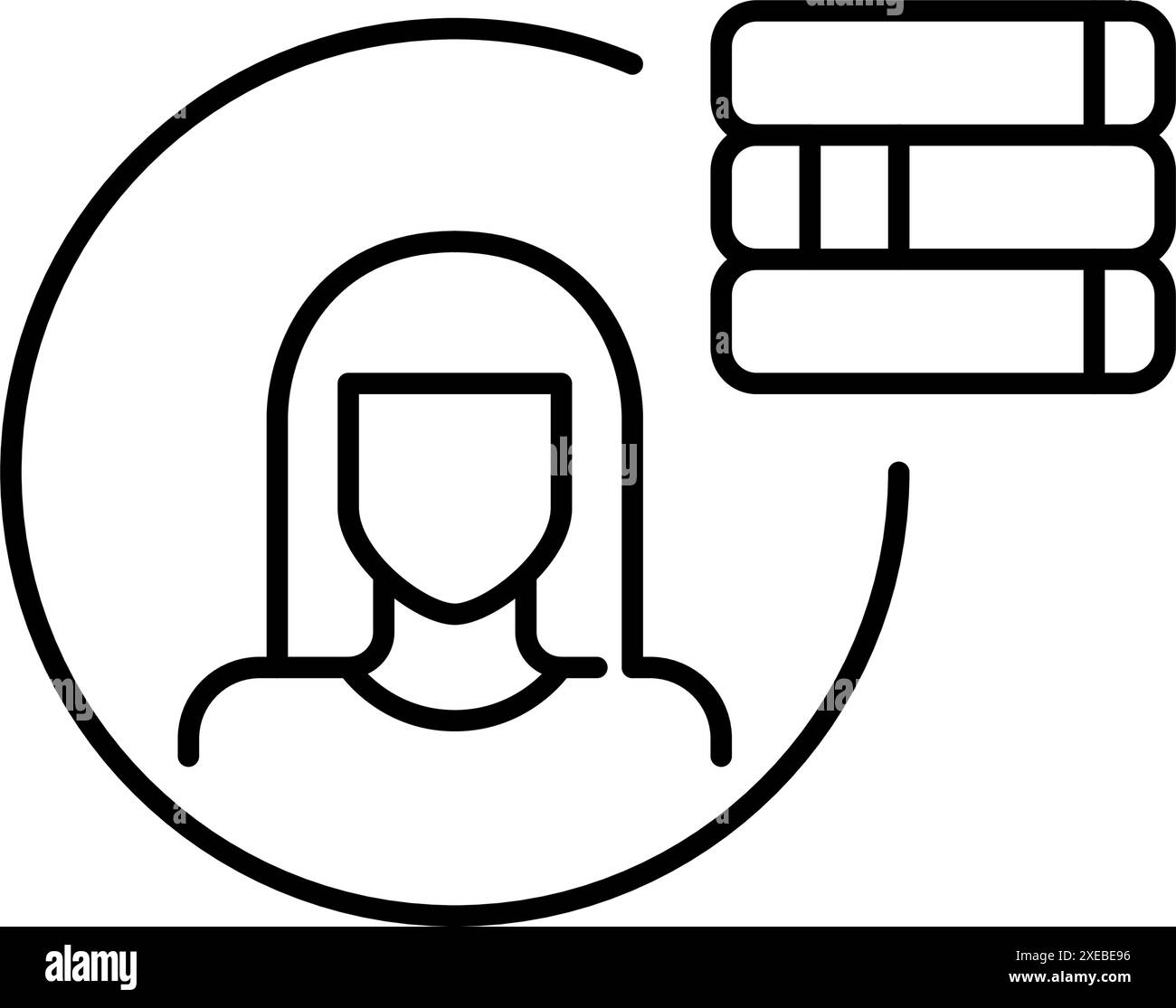 E-library member. Female user avatar. Membership or user identity ...